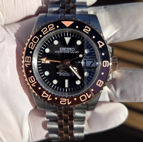 Seiko | Accessories | New 4mm Seikomod Gmt Automatic Watch Root Beer ...